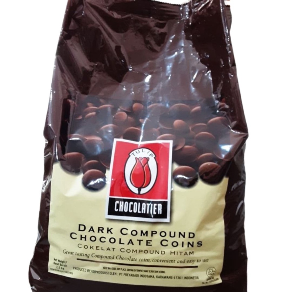 Jual Tulip Dark Chocolate Compound Coin Repack 500 Gram | Shopee Indonesia