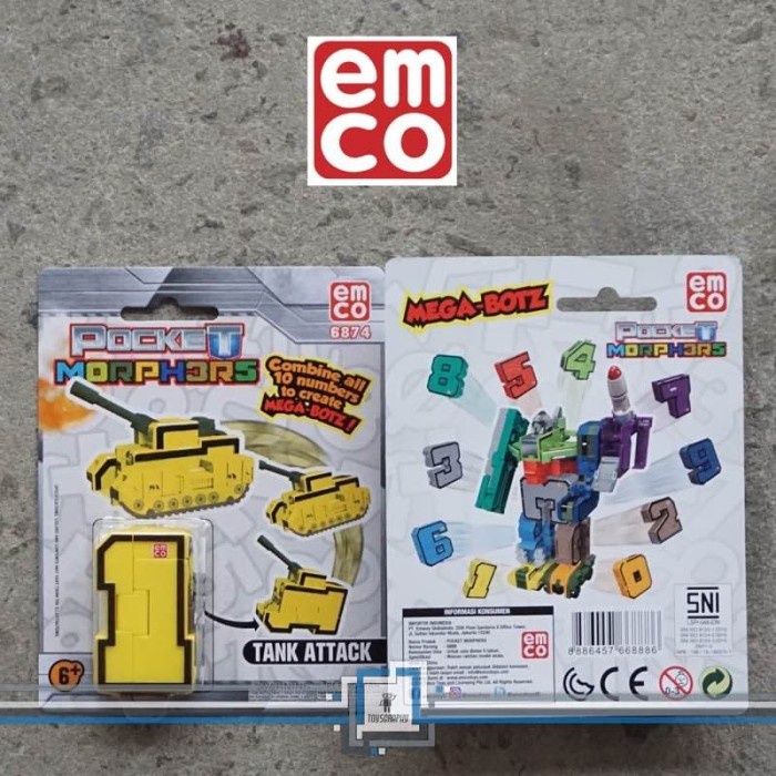 Jual Emco POCKET MORPHERS - Number 1 Robot Transformers Angka Combiner ...