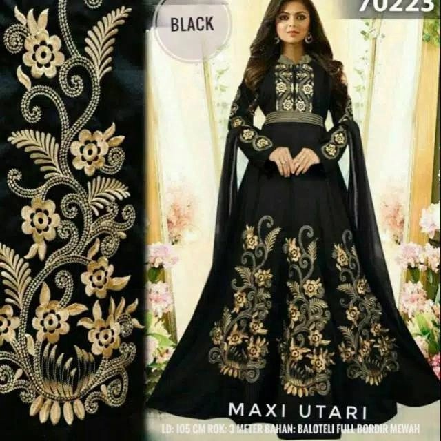 Jual Baju Muslim Gaun India Maxi Dress Linda Fanta | Shopee Indonesia