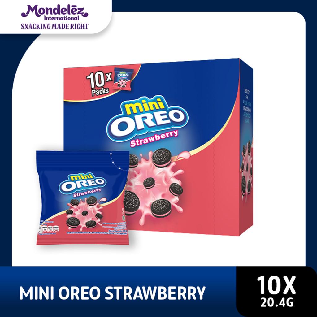 Jual Mini Oreo Biskuit Strawberry Pcs 20.4g Untuk Traveling X10 | Shopee Indonesia
