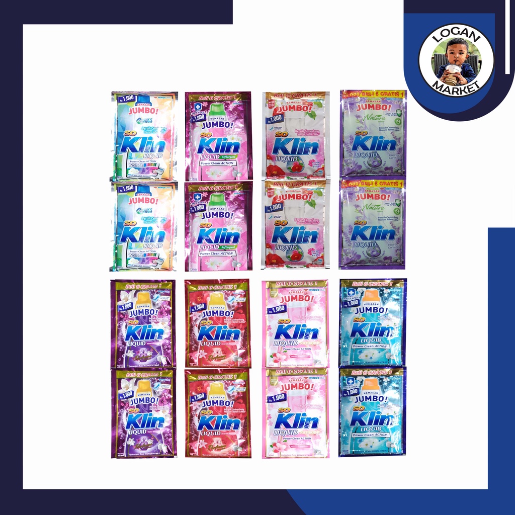 Jual So Klin SoKlin Liquid Liquide Detergent Cair Renceng Jumbo 12 ...