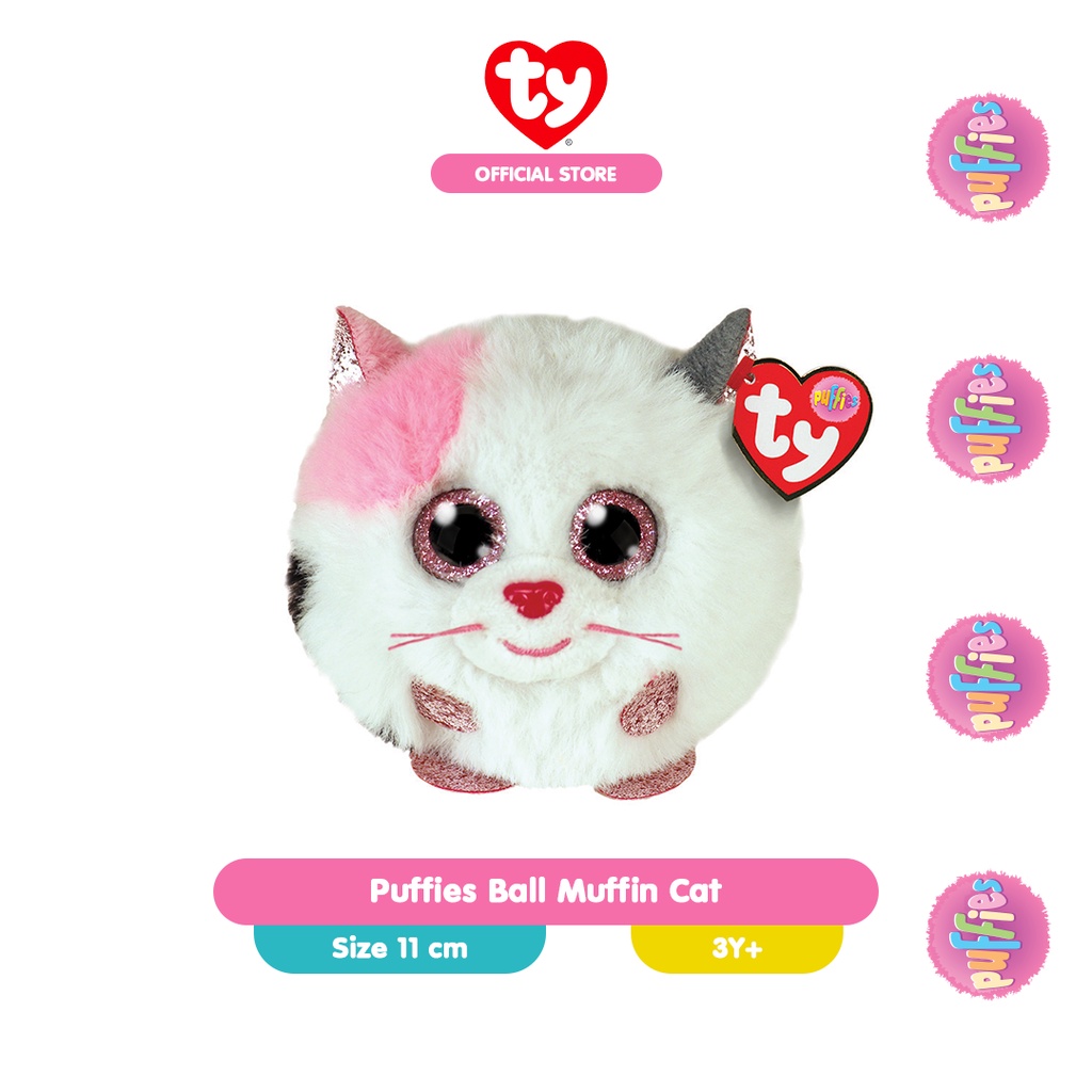 Jual TY Puffies Muffin Cat - Boneka Kucing Pink | Shopee Indonesia