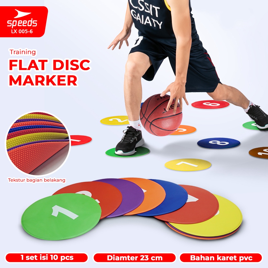 Jual SPEEDS Flat Disc Marker Penanda Olahraga Sepak Bola Futsal 1 set ...