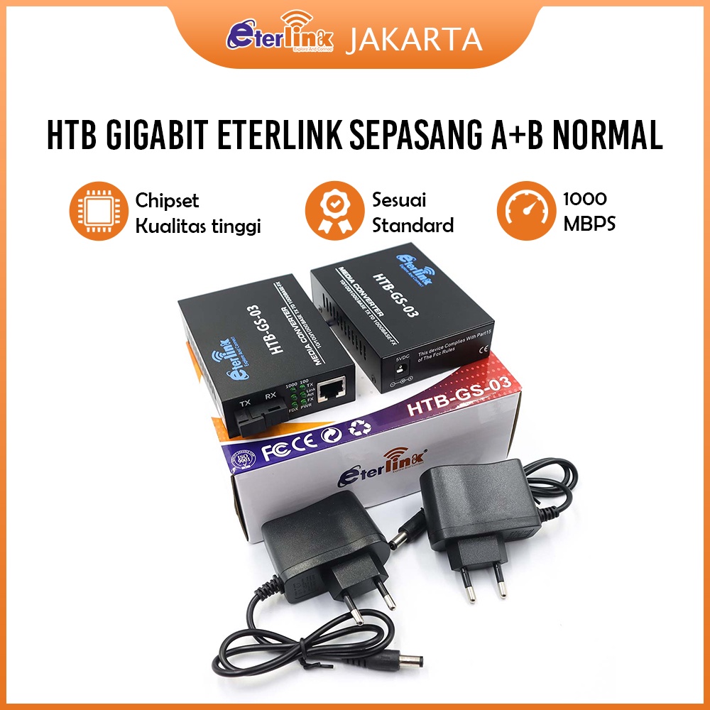 Jual TERBARU! HTBGS AB Eterlink 1000Mbps Single Mode Converter Fiber ...