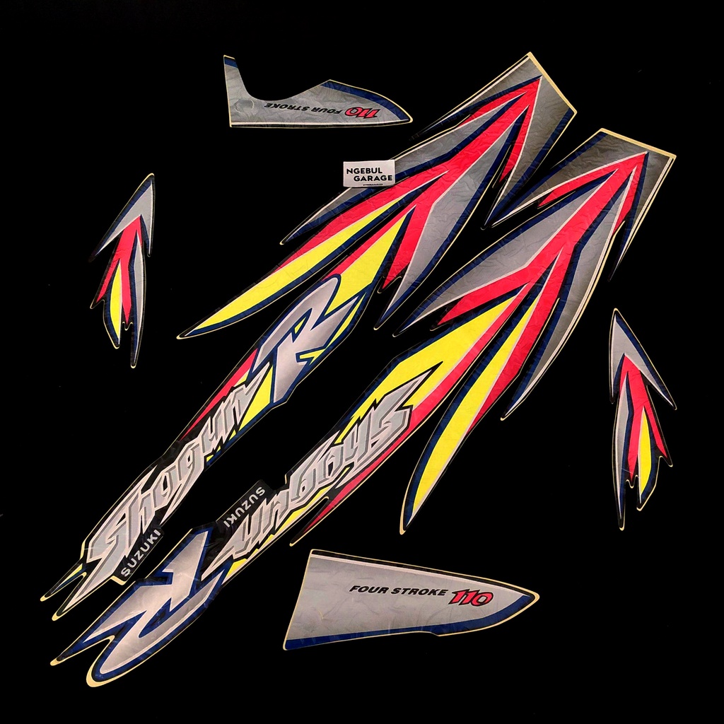 Jual Stiker Shogun R 110 2003 Striping SUZUKI IMI SILVER MERAH ...