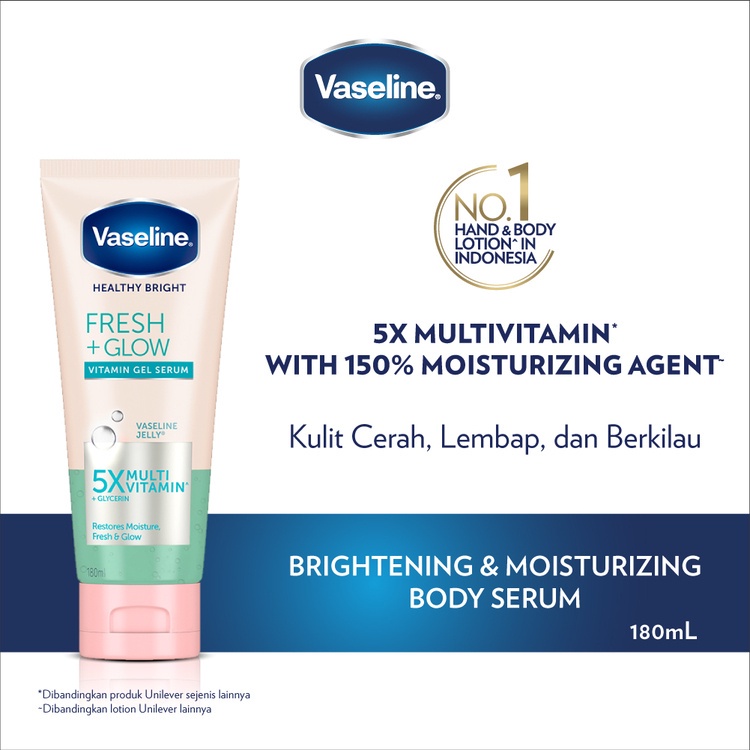 Jual Vaseline Healthy Bright Vitamin Gel Serum Fresh Glow 180 ml | Shopee Indonesia
