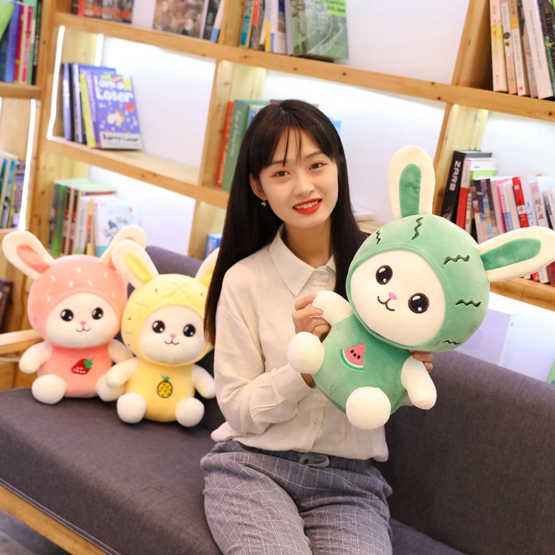 Jual Boneka Kelinci Rabbit Buah semangka nanas stroberi ukuran 35cm ...