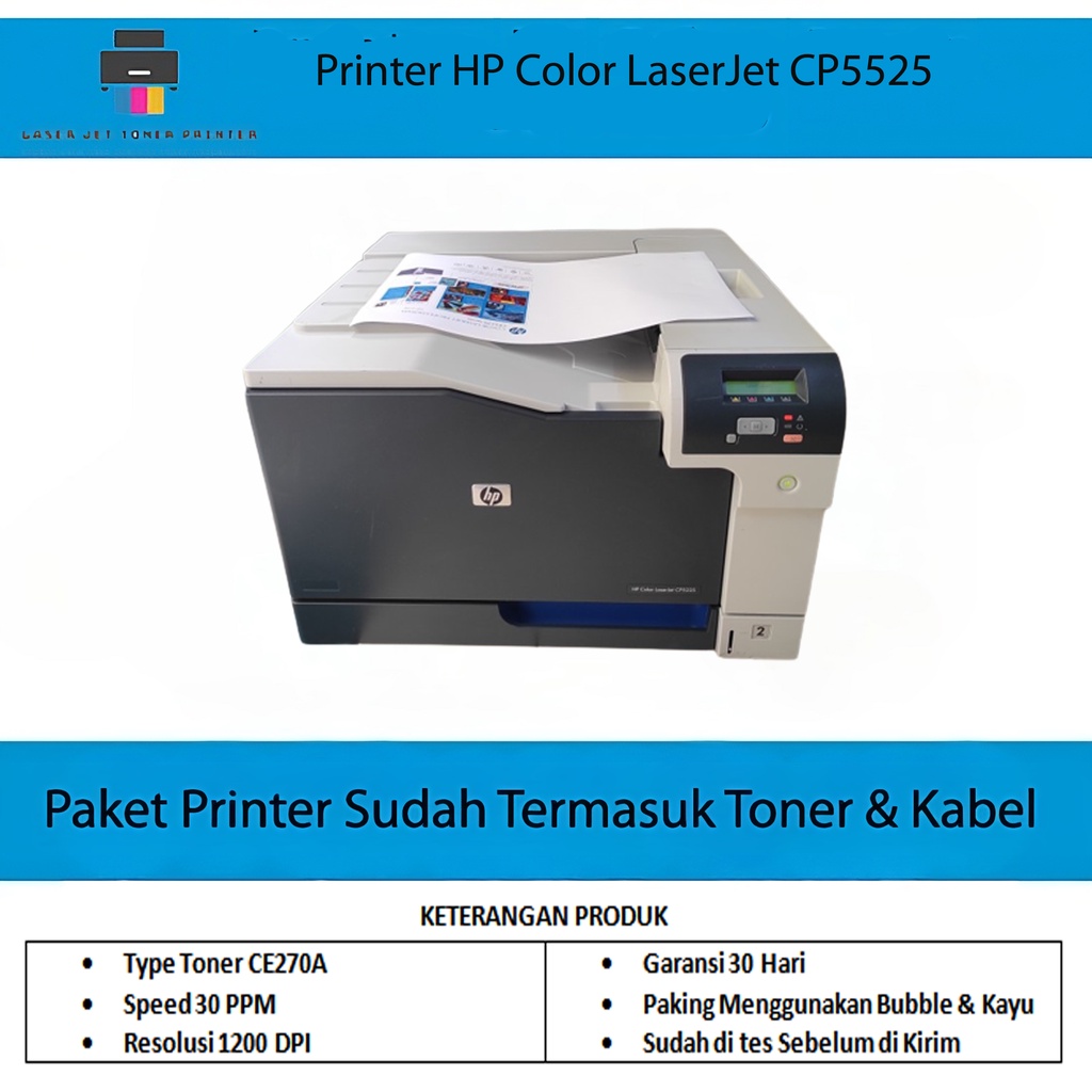 Jual Printer HP Color LaserJet CP5525 - Speed 30 ppm - Resolusi 1200 DPI | Shopee Indonesia