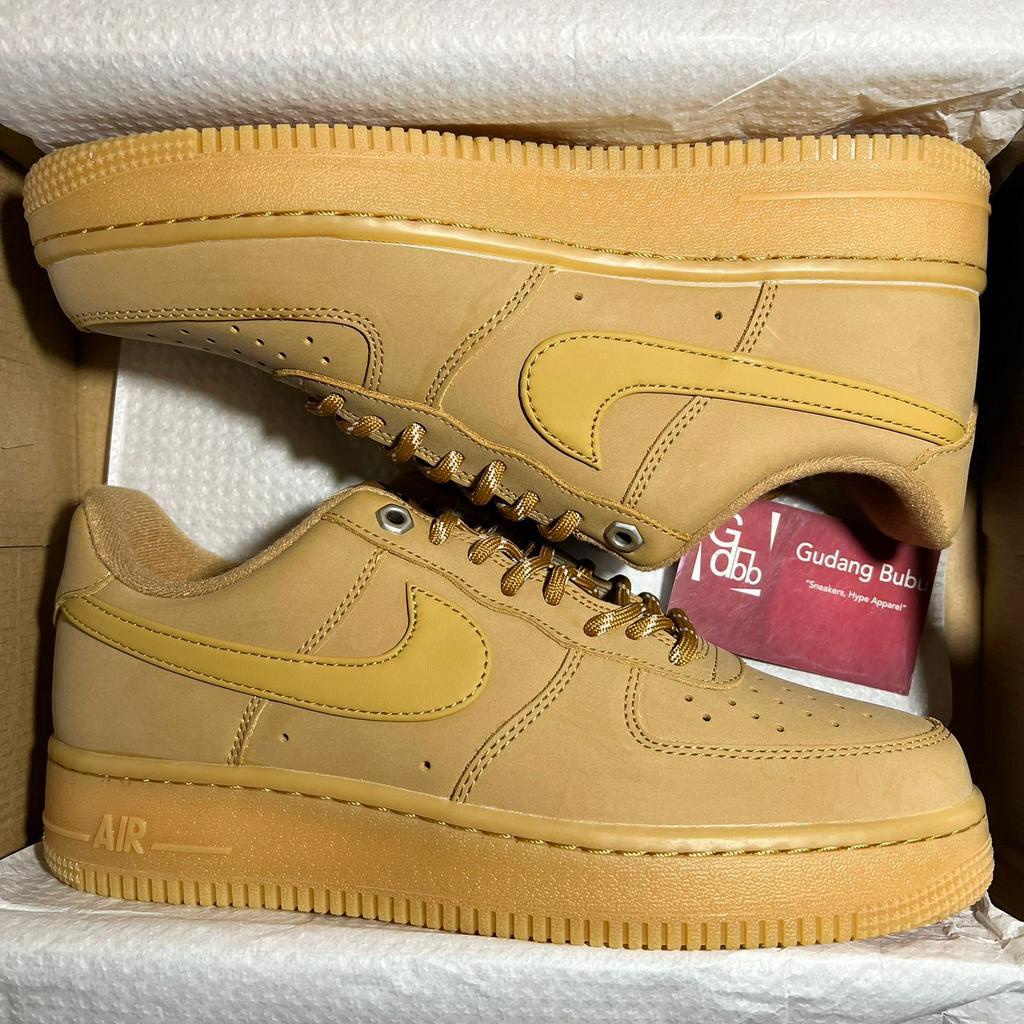 Jual Air Force 1 Low Flax Gum Light Brown Wheat Gum Vs | Shopee Indonesia