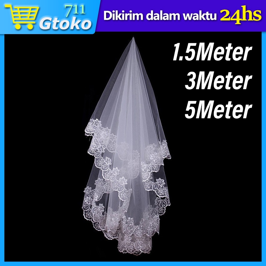 Jual Bridal Veil Kerudung Pengantin Wedding Putih Bride To Be Veil ...