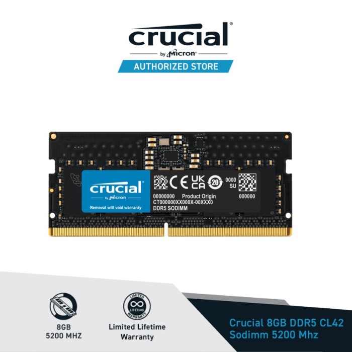 Jual CRUCIAL DDR5 5200 8GB - SODIMM MEMORY RAM LAPTOP NOTEBOOK | Shopee ...