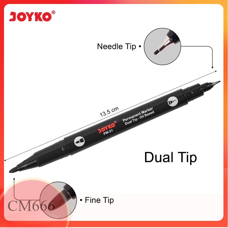 Jual Spidol Permanen Joyko Dual Tip 2in1 | Shopee Indonesia
