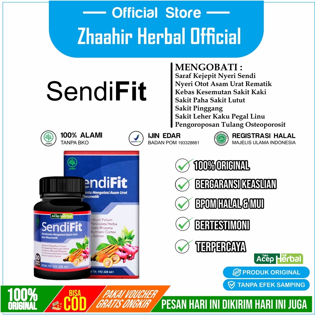 Jual Sendifit Original Obat Saraf Kejepit Nyeri Sendi Nyeri Otot Asam ...