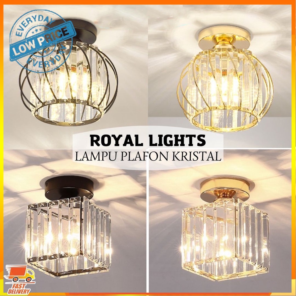 Jual Lampu Kristal Plafon Rumah Lampu Ceiling Kristal Kotak Modern ...