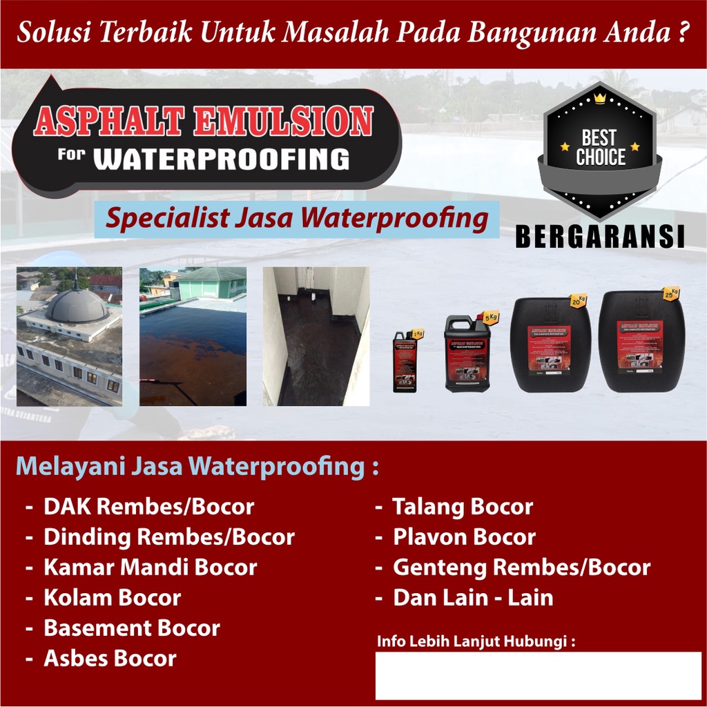 Jual Jasa Waterproofing Asphalt Emulsion ( Aspal Cair ) Harga Bersaing ...