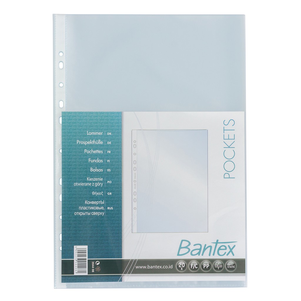 Jual Bantex PP Pocket Folio F4 Antiglare 20 Lembar Ketebalan 0.06mm ...