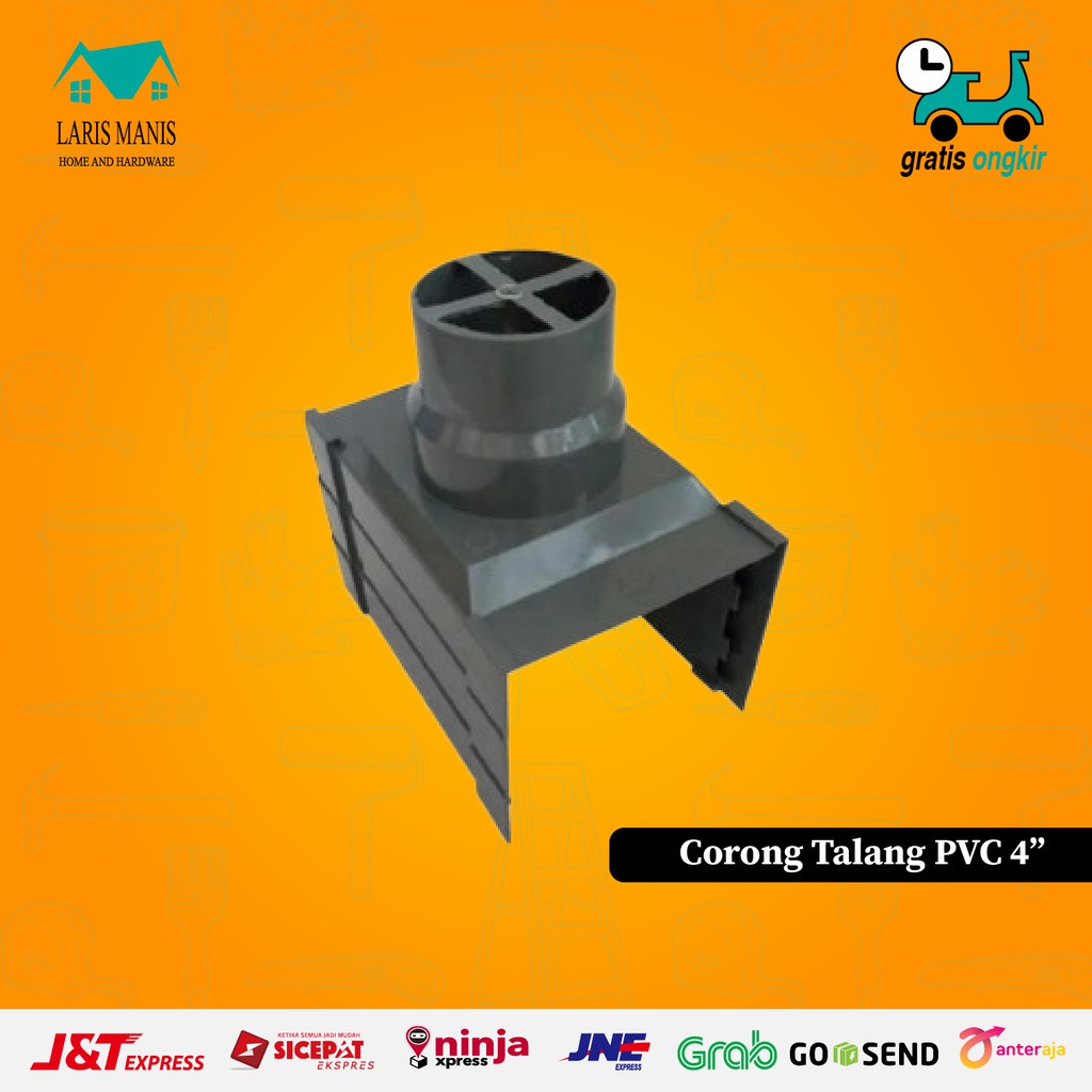 Jual TALANG 4" CORONG GANTUNGAN SAMBUNGAN BELOKAN TUTUP TALANG PVC ...