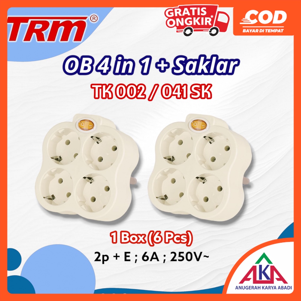 Jual TRM STEKER Stop Kontak OB Saklar 4 In 1 TK-002 / 041-SK SNI | Shopee Indonesia