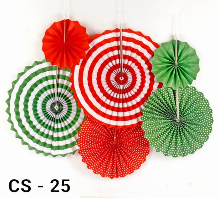 Jual Paper Fan Set 6 Dekorasi Party Set Merah Putih Hiasan Agustus ...