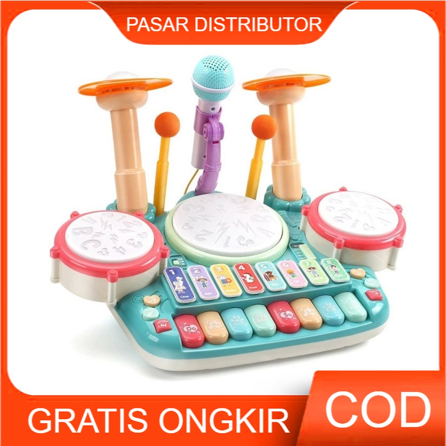 Jual Mainan Anak Alat Musik Keyboard Drum Piano Xylophone Elektronik ...