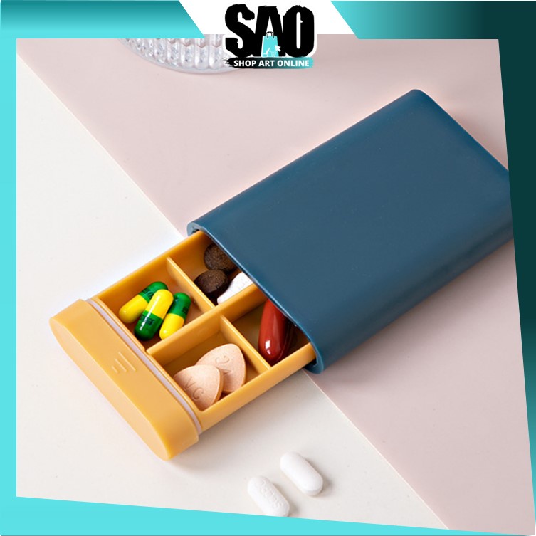 Jual SAO - 5897 Tempat Pil Box Kapsul Vitamin Wadah 6 Sekat Organizer ...