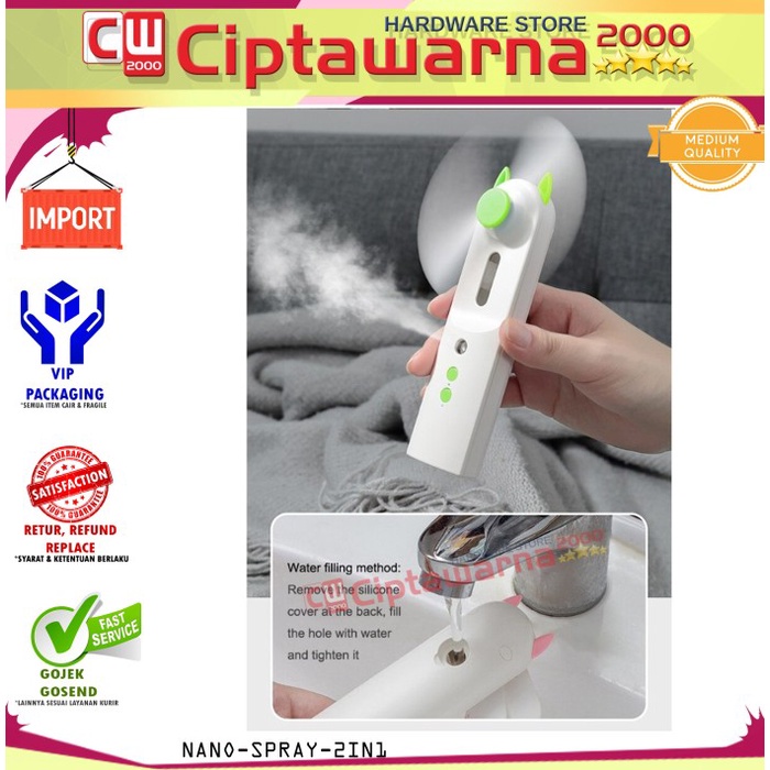 Jual Kipas Portable 2in1 Nano Spray Fan Face Steam charge USB PRAKTIS BST | Shopee Indonesia