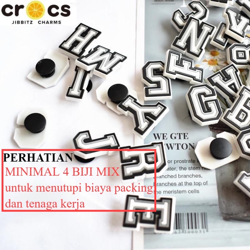 Jual AHT-002 Pin Bentuk Huruf Angka Pins Charm Untuk Hiasan Sandal ...