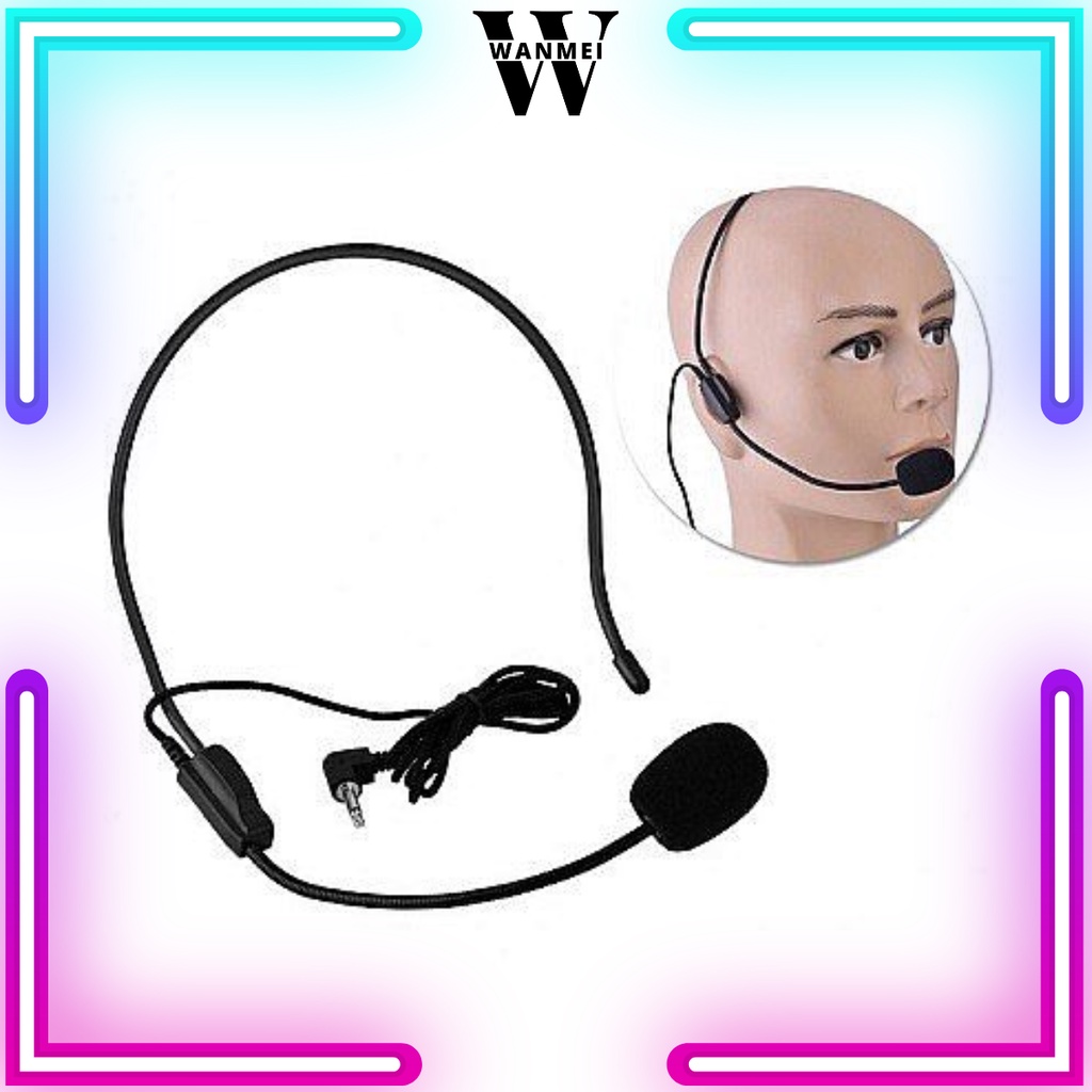 Jual WM Mic Bando Clip On 3.5mm Microphone Headset Kabel Audio Jack ...