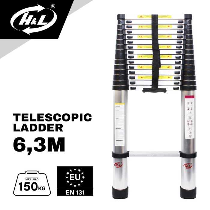Jual Single Telescopic Ladder Tangga Lipat Aluminium Teleskopik 6.3M FP ...