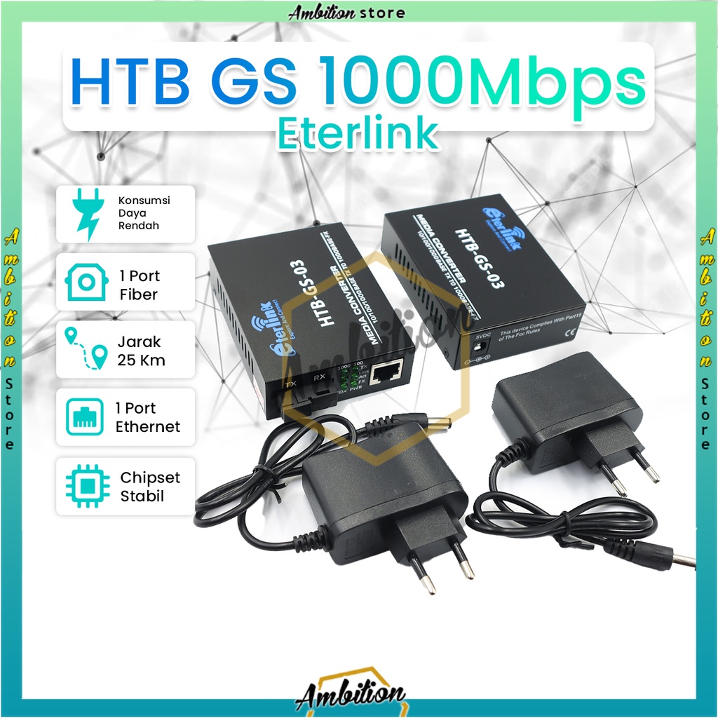 Jual sepasang 1000Mbps htb-gs-03 A / B NETLINK Gigabit 1000Mbps Fiber ...