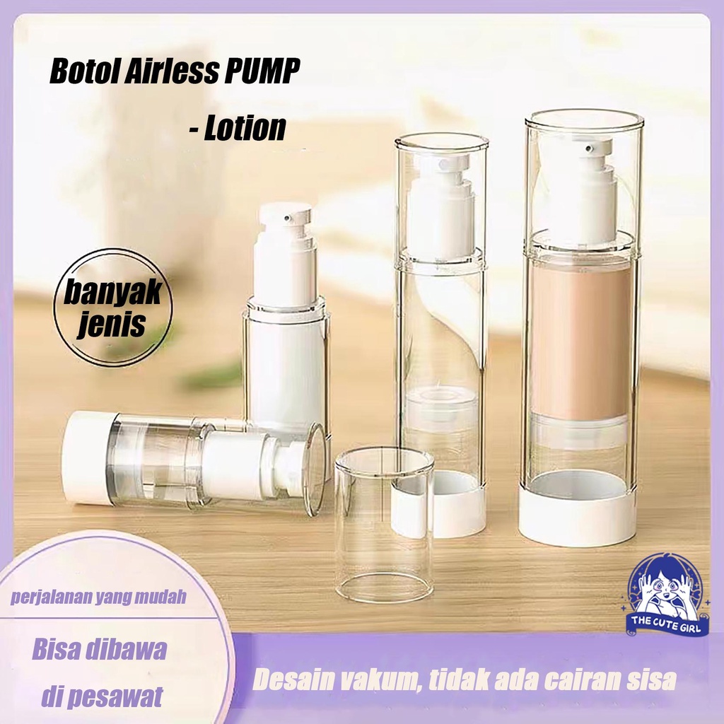 Jual Botol Airless PUMP - Lotion / Serum Travel Size Refillable Bottle ...