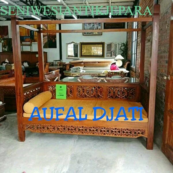 Jual kursi teras bangku risban canopy bale bale daybed ukir ukiran kayu ...