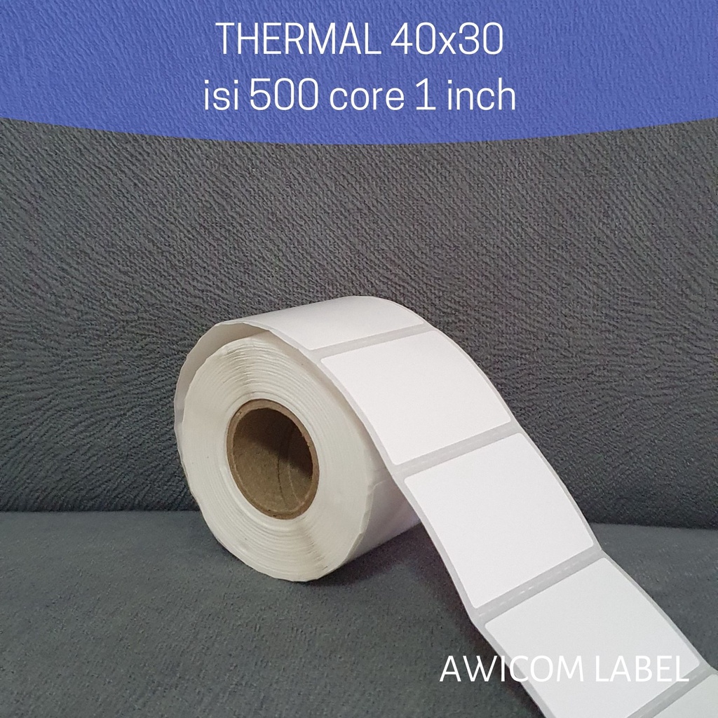 Jual Label Barcode Direct Thermal 40x30 40 x 30 mm core 1" isi 500 pcs ...