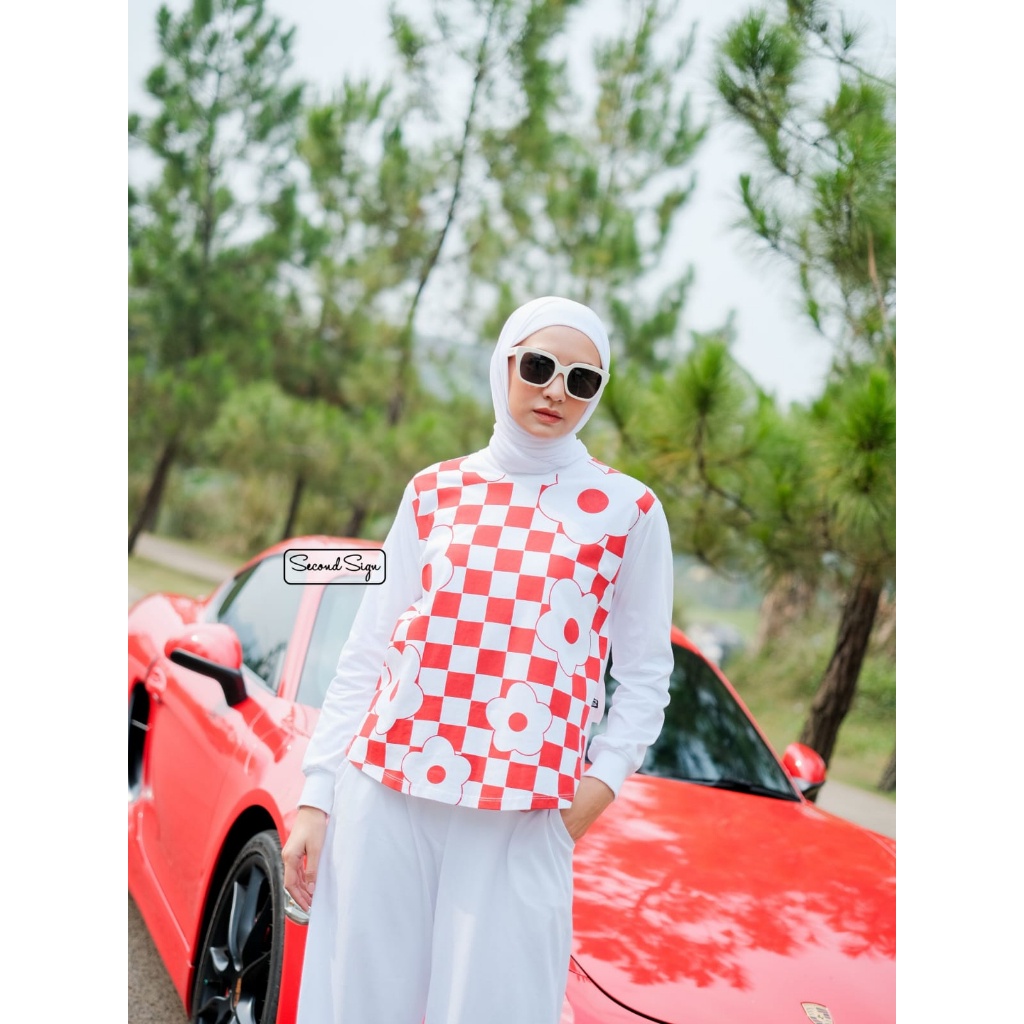 Jual SecondSign - Alma Basic Top | Basic Merah Putih | Shopee Indonesia