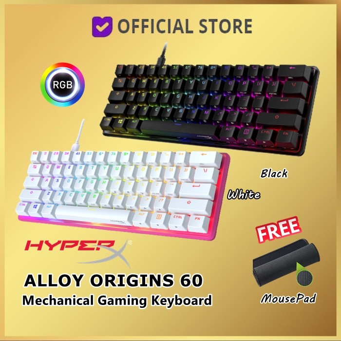 Jual HyperX Alloy Origins 60 RGB TKL Mechanical Gaming Keyboard - Black ...