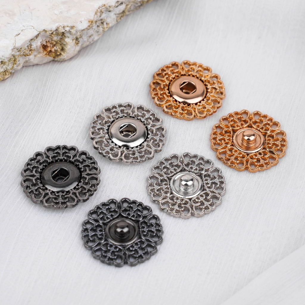 Jual Kancing Snap 25mm 2,5cm Coat Blazer Mewah Gold Silver Gray Unik ...