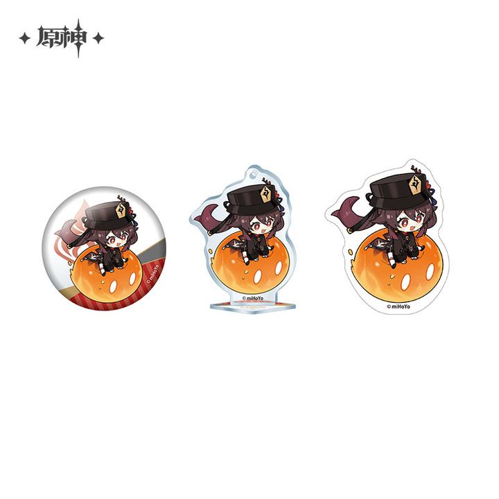 Jual Hu Tao Special Collaboration Badge ,Sticker & Mini Acrylic Stand ...