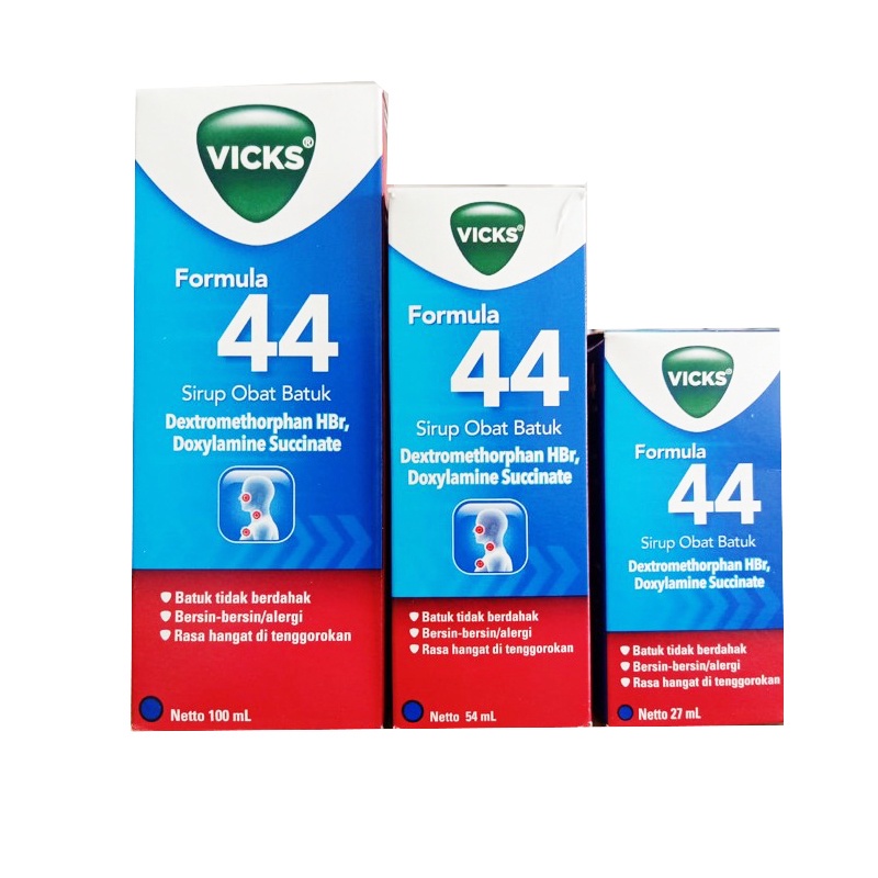 Jual VICKS FORMULA 44 DEWASA SYRUP 27ML 54ML 100ML - OBAT BATUK PILEK ...