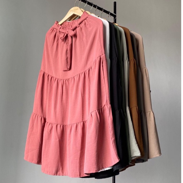 Jual Rok Susun Crinkle Airflow Rok Crinkle Premium Rok Ruffle / Rok ...
