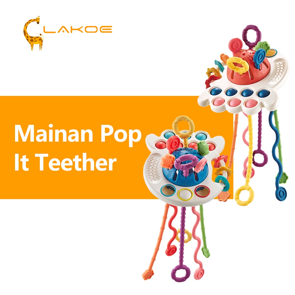 Jual LAKOEOFFICIALMALL Mainan Edukasi Bayi Pop It Teether Bayi Tarik ...