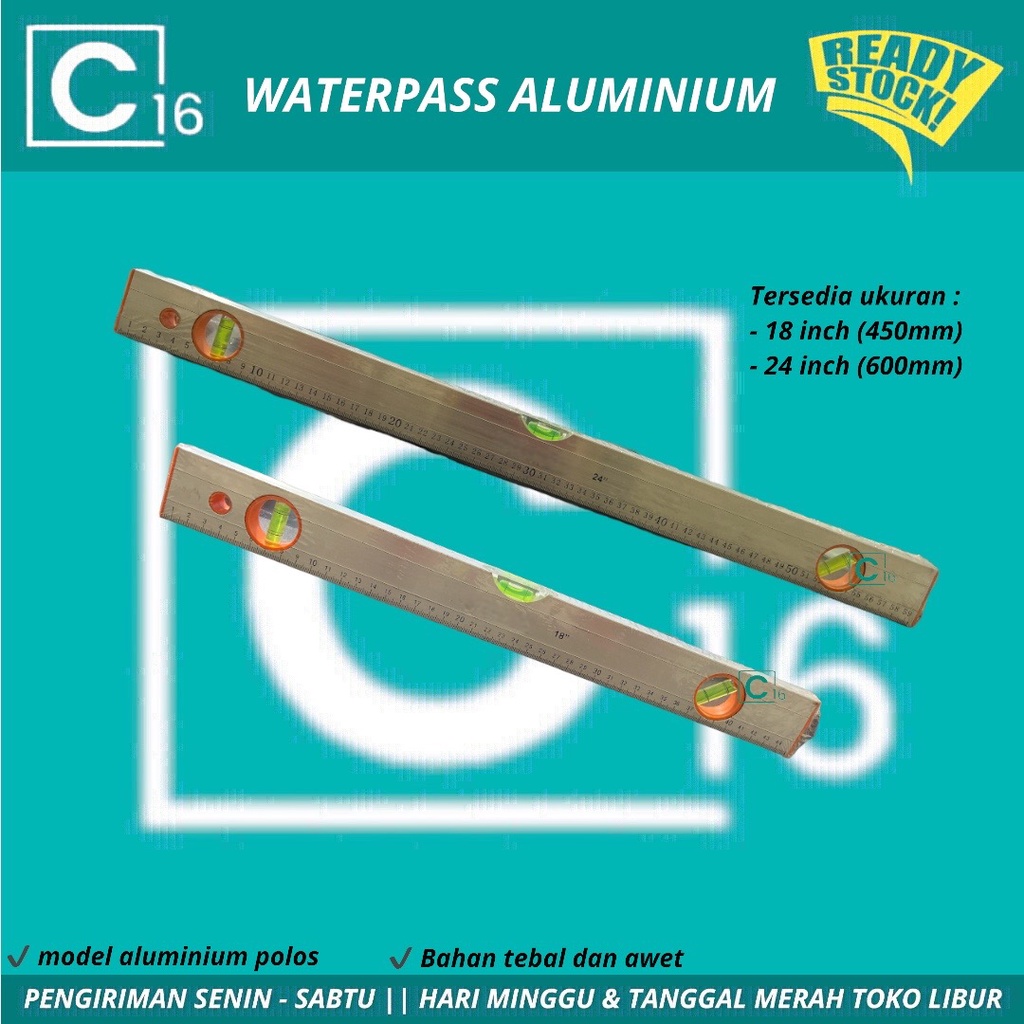 Jual Waterpas Aluminium Kuning 18 Inch 24 inch - Waterpass | Shopee ...