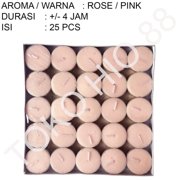 Jual New Trend Lilin tablet Aroma Rose Tealight Candle Aromaterapi 4 ...