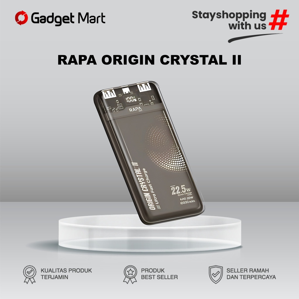 Jual RAPA ORIGIN CRYSTAL II QC22.5W + PD20W - PB2021 (10000mAh ...
