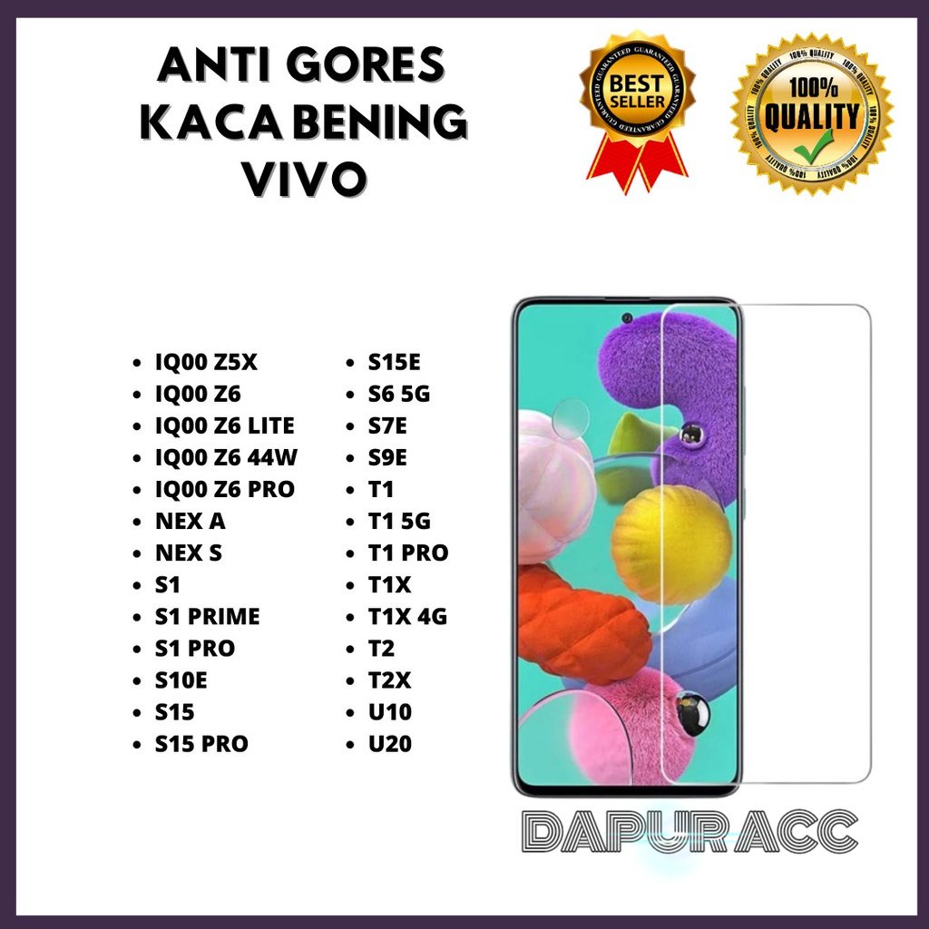 Jual Tempered Glass Kaca Bening VIVO IQ00 Z5X-IQ00 Z6-IQ00 Z6 LITE-IQ00 Z6 44W-IQ00 Z6 PRO-NEX ...