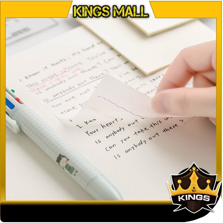 Jual KINGS - S5881 Kertas Memo Sticky Note Transparan Plastik Tahan Air ...