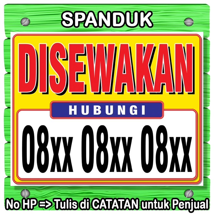 Jual Spanduk / Banner Rumah, Ruko, Toko dijual / disewakan 100x80 cm ...