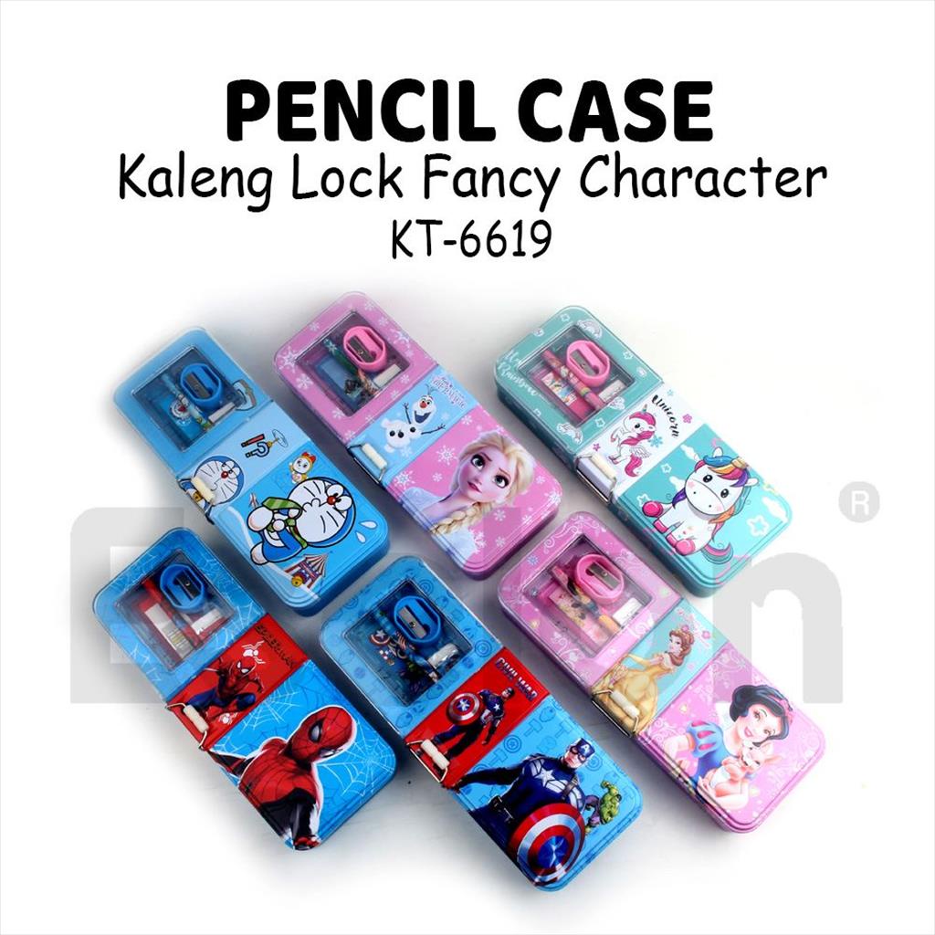 Jual Kotak Pensil Kaleng Set Karakter + Lock K&T 6619 / Tempat Pensil ...