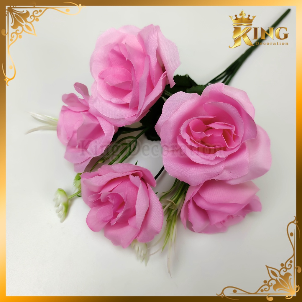 Jual BUNGA MAWAR ROSE TANGKAI 5 MURAH ARTIFICIAL - MAWAR PLASTIK ROSE ...