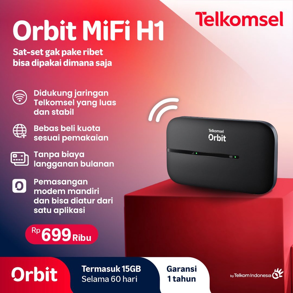 Jual Telkomsel Orbit Mifi H1 Portable Modem Wifi 4G High Speed | Shopee ...