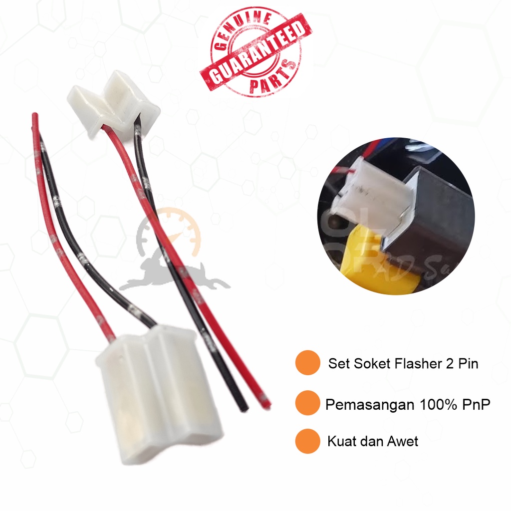 Jual Set Socket Flasher 2 Pin + Kabel Flaser lampu Sein Motor Universal ...